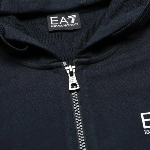 EA7 Logo-embellished Zip-up Hoodie