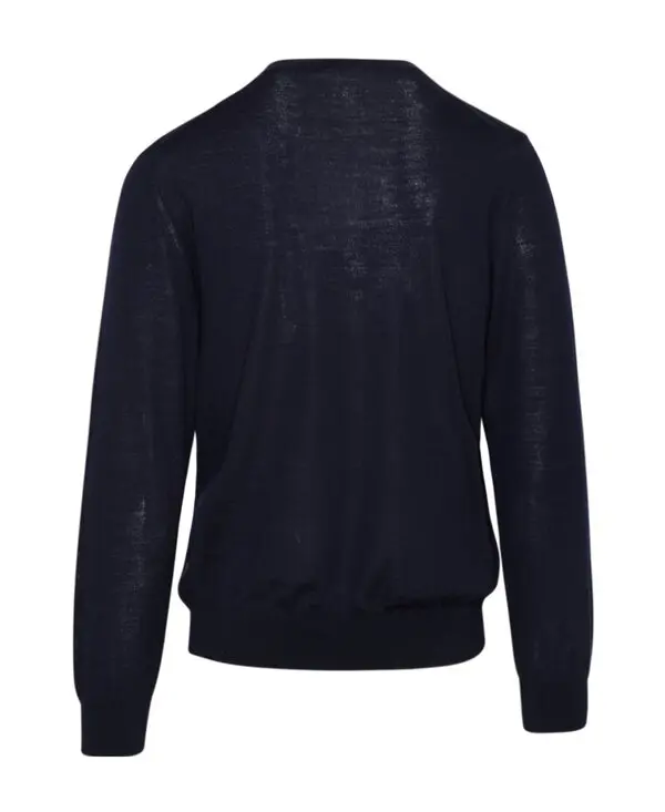 Zegna V-neck Wool Pullover - Black