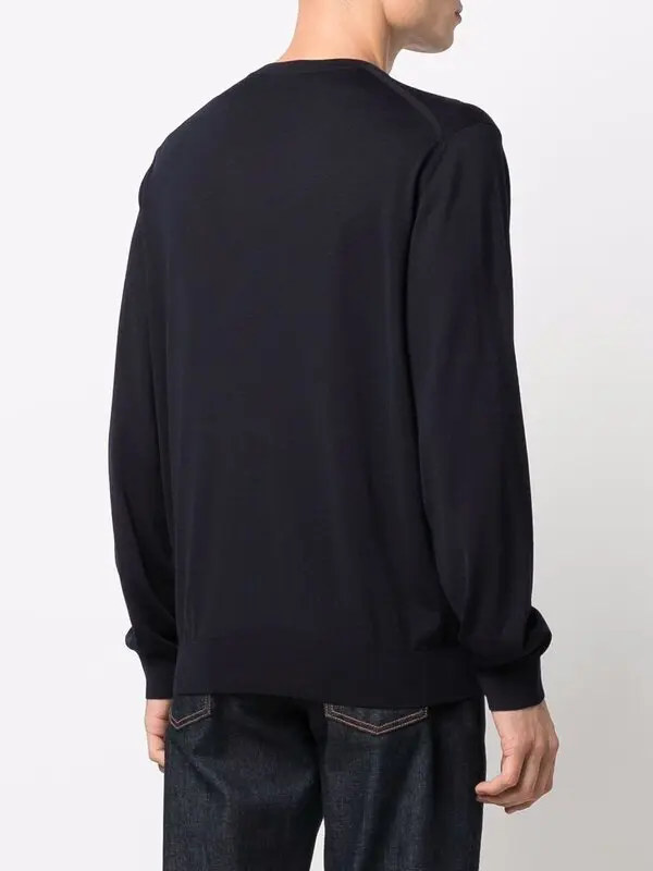 Zegna V-neck Wool Pullover - Black