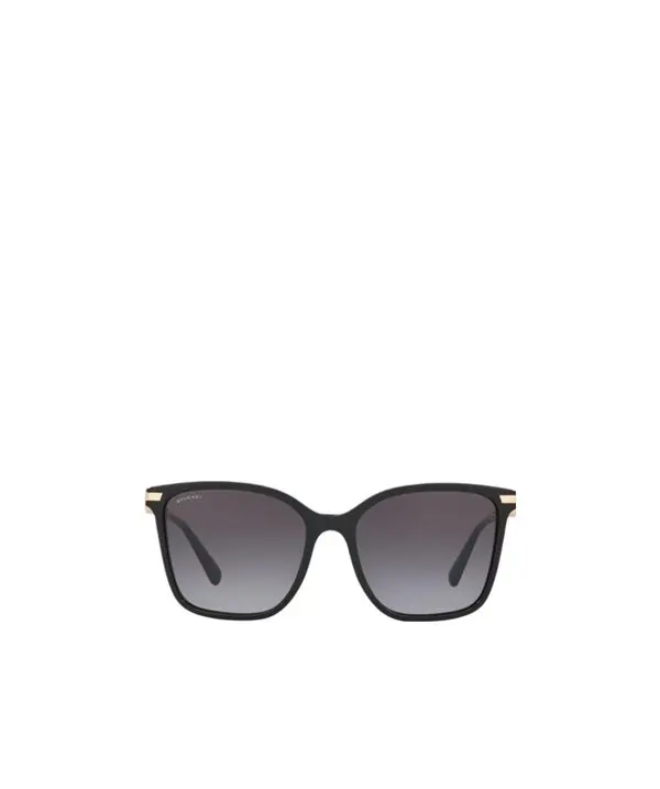 BVLGARI Square Frame Sunglasses With Temple Logos - Black