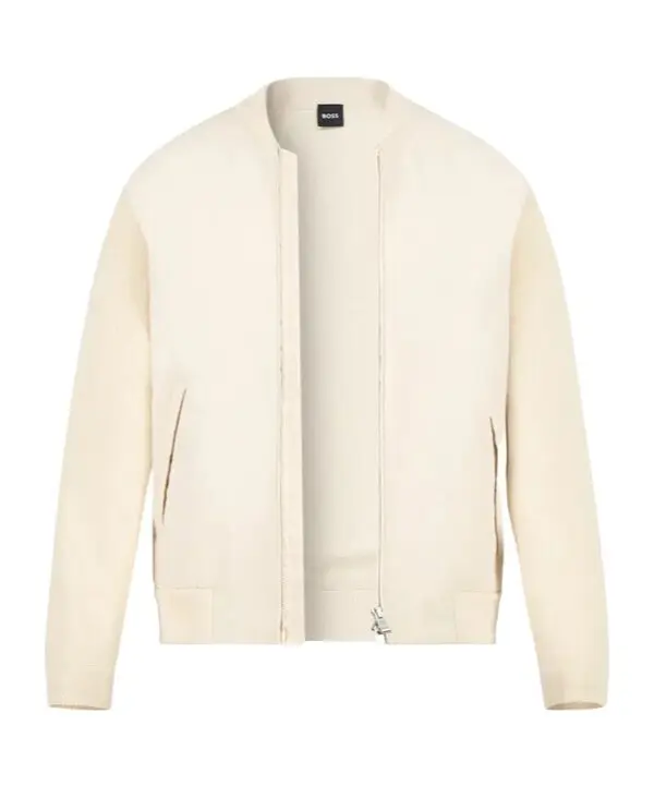 Hugo Boss Knitted-sleeve Bomber Jacket