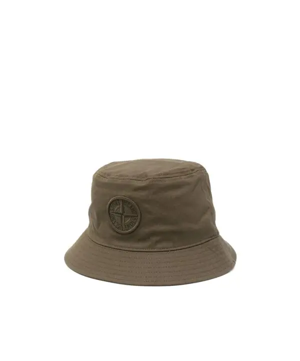 Stone Island Compass-embroidered Bucket Hat - Khaki