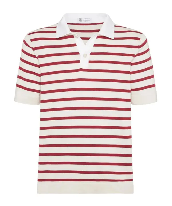 Brunello Cucinelli Cotton Polo Shirt - Cherry Color