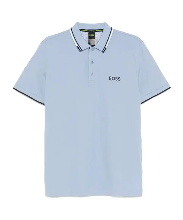 Hugo Boss Contrast-logo Polo Shirt - Blue