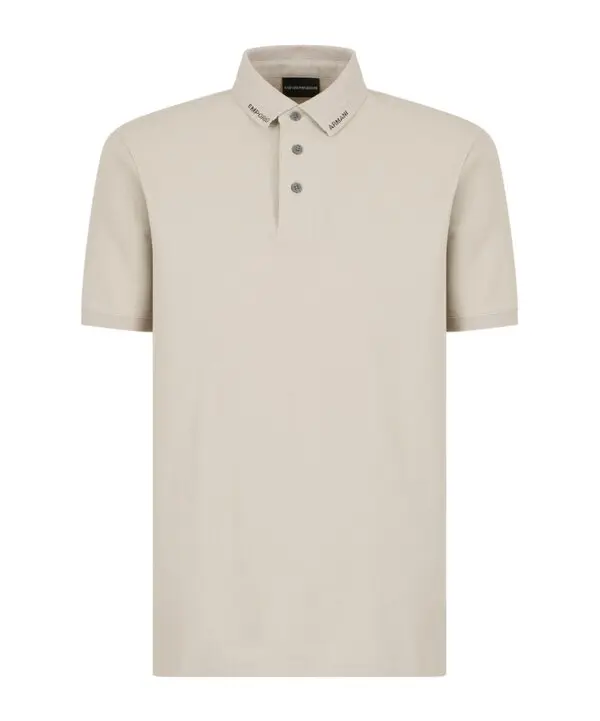 Emporio Armani Piquet Polo Shirt - Light Brown