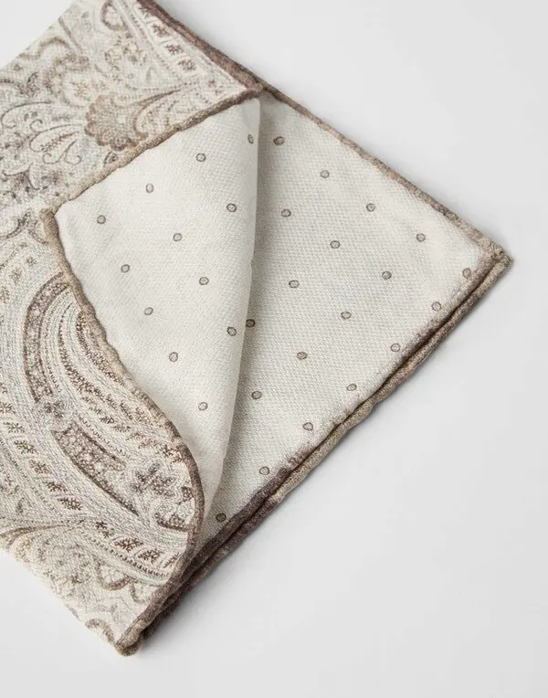 Brunello Cucinelli Printed Silk Pocket Square