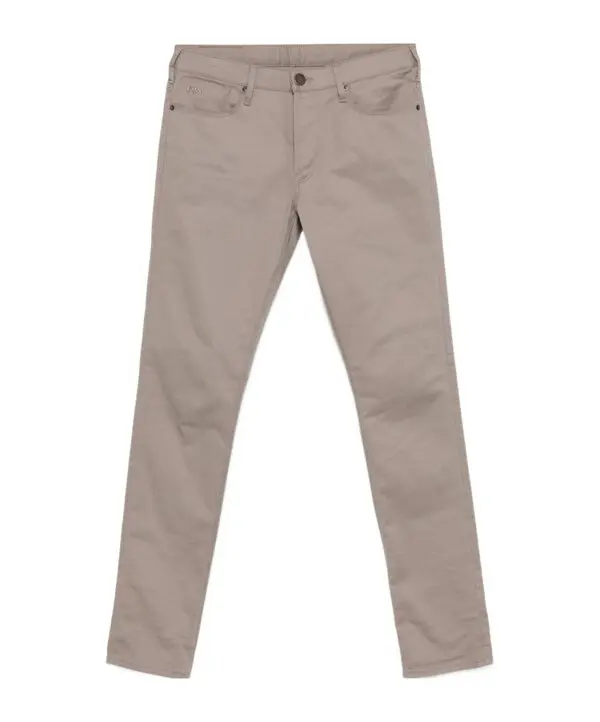 Emporio Armani Logo-plaque Slim-fit Jeans - Taupe