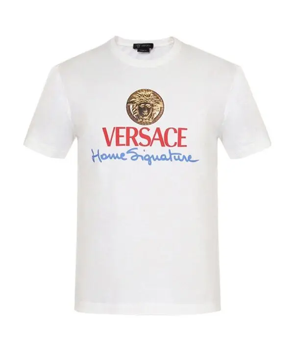 Versace Home Signature Logo Print T-shirt - White