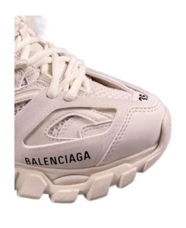 Balenciaga Faux-fur Track Sneakers - Nude