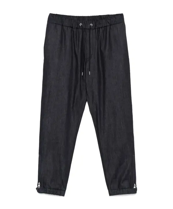 Moncler Logo-patch Tapered Trousers - Black