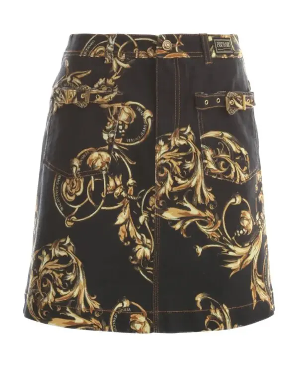 Versace Baroque Printed Skirt - Black