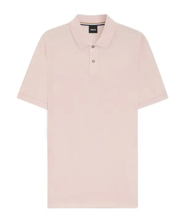 Hugo Boss Pallas Embroidered Straight Hem Polo Shirt - Light Pink