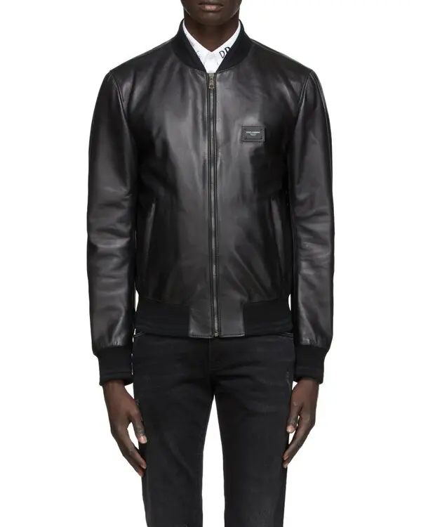 Dolce & Gabbana Dolce Gabbana Leather Bomber Jacket