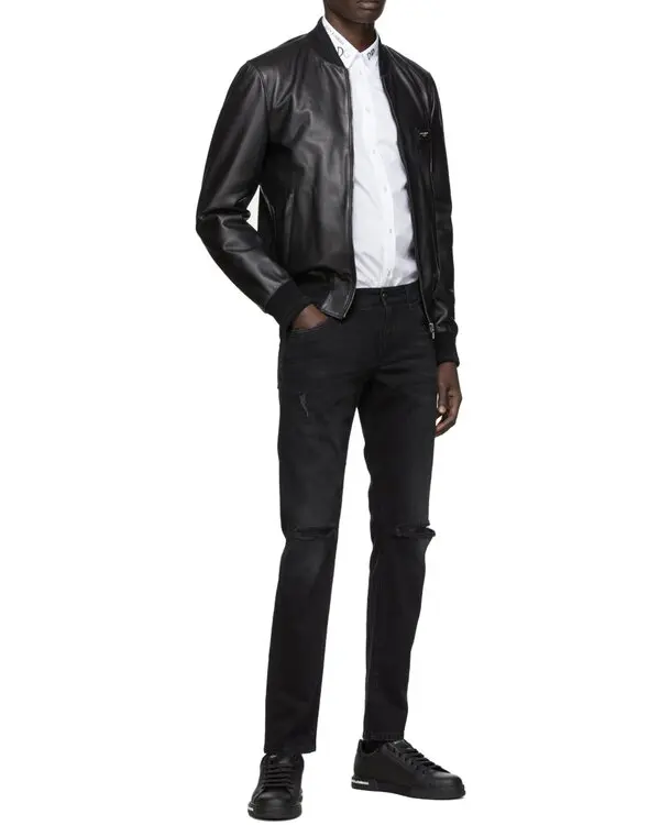 Dolce & Gabbana Dolce Gabbana Leather Bomber Jacket