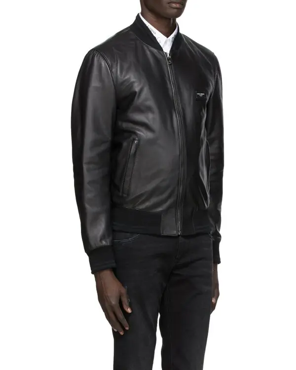 Dolce & Gabbana Dolce Gabbana Leather Bomber Jacket