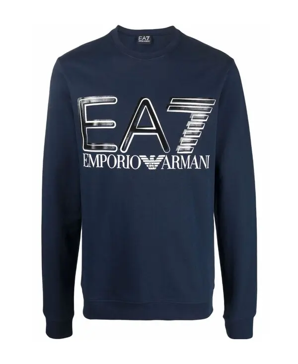 EA7 Logo Print Crew Neck Sweatshirt
