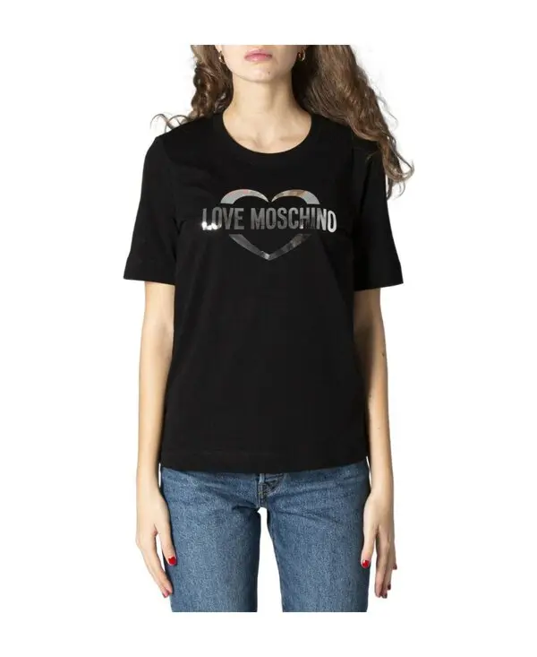 Moschino Logo-debossed Cotton T-shirt - Black