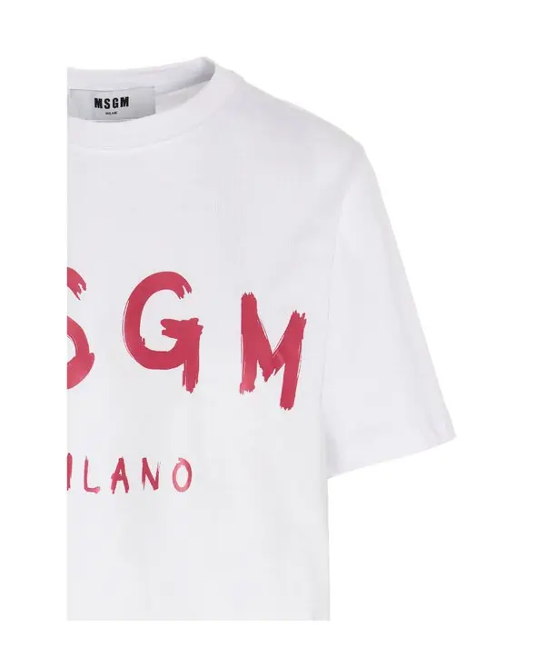 MSGM Logo Printed Crewneck T-shirt