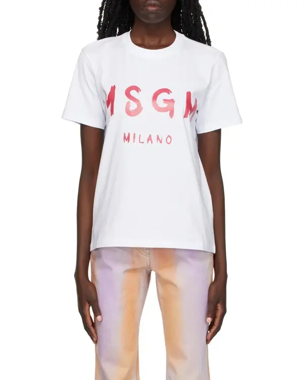 MSGM Logo Printed Crewneck T-shirt