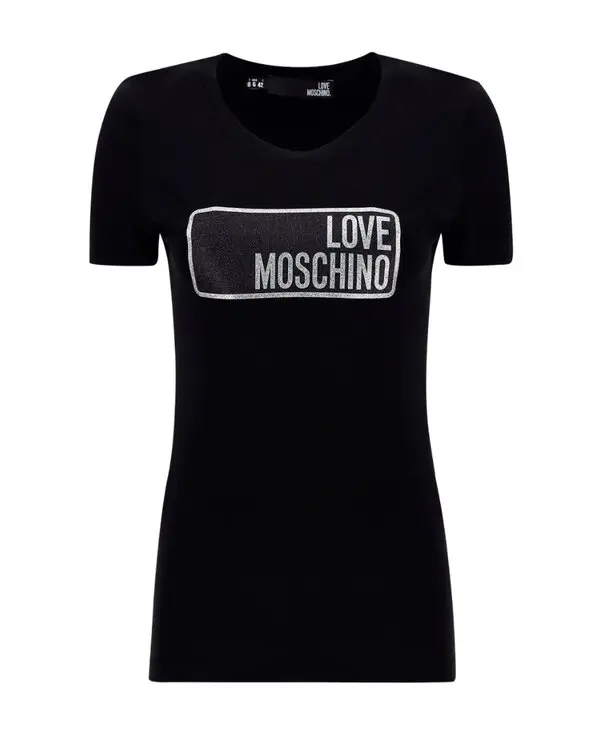 Moschino Item O-neck Short-sleeved T-shirt - Black
