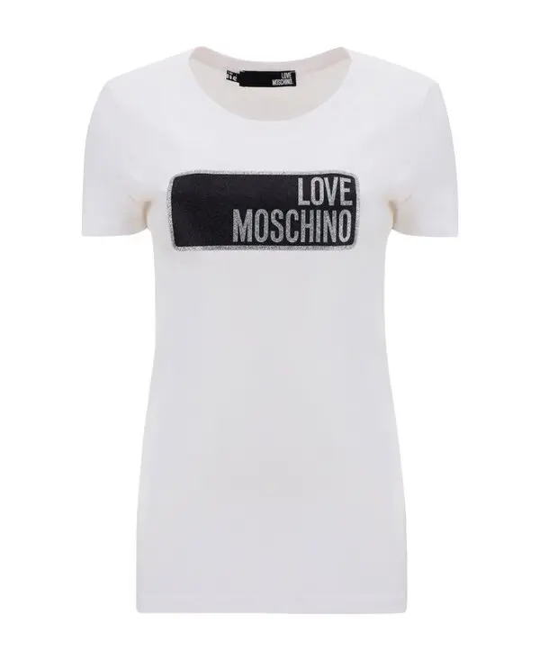 Moschino Item O-neck Short-sleeved T-shirt - White