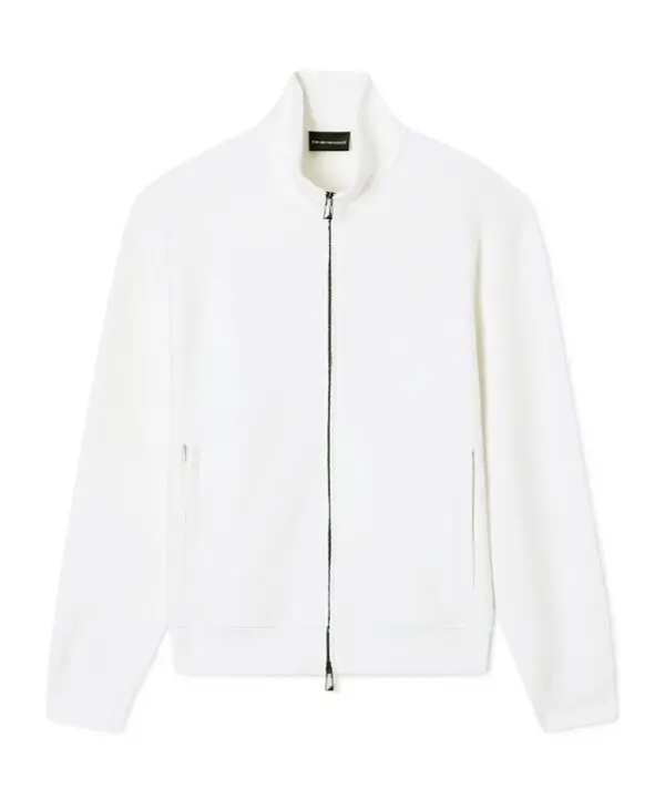 Emporio Armani Zip-up High Neck Sweatshirt - White