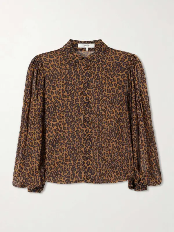 FRAME The Silk Prairie Leopard-print Silk-crepe De Chine Blouse - Leopard Print