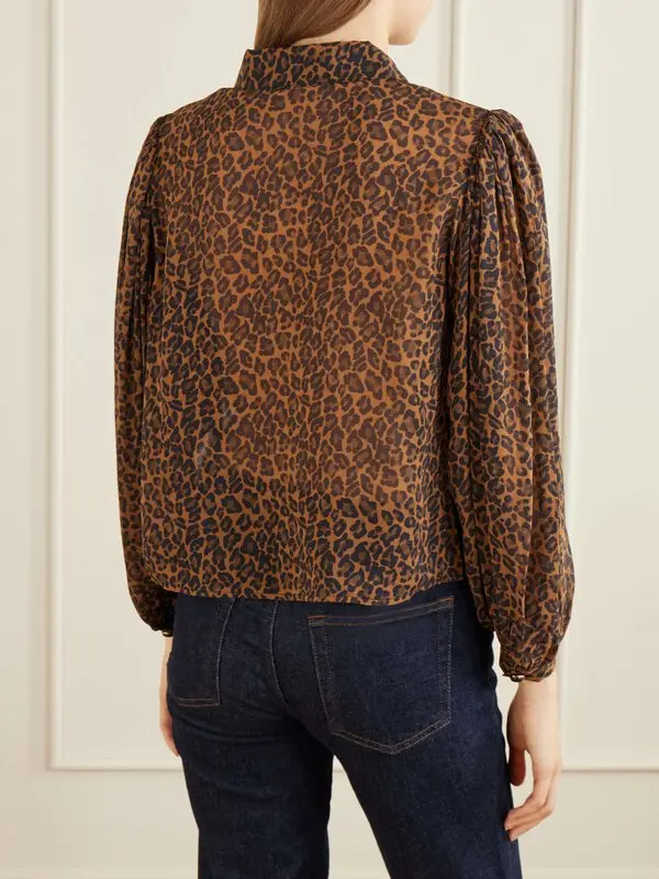 FRAME Leopard-print Silk Blouse - Leopard Print
