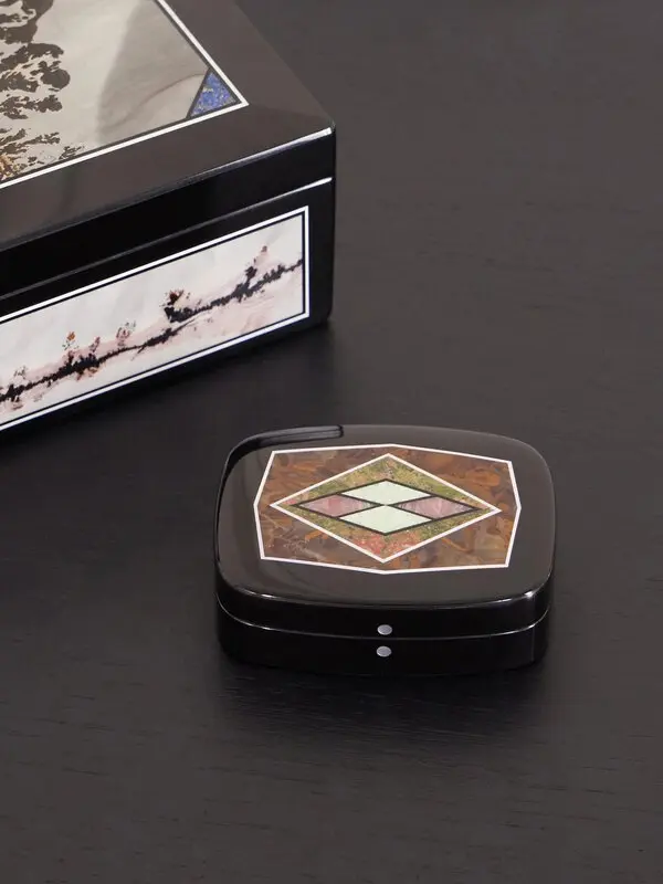 JIA JIA HOME Jia Jia Polished Stone Jewelry Box With Crystal Intarsia