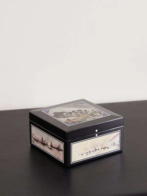 Jia Jia Intarsia Crystal Large Jewelry Box - Blue