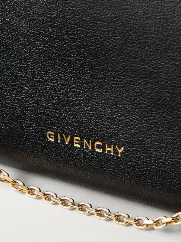 Givenchy Voyou Leather Clutch With Gold-tone Chain