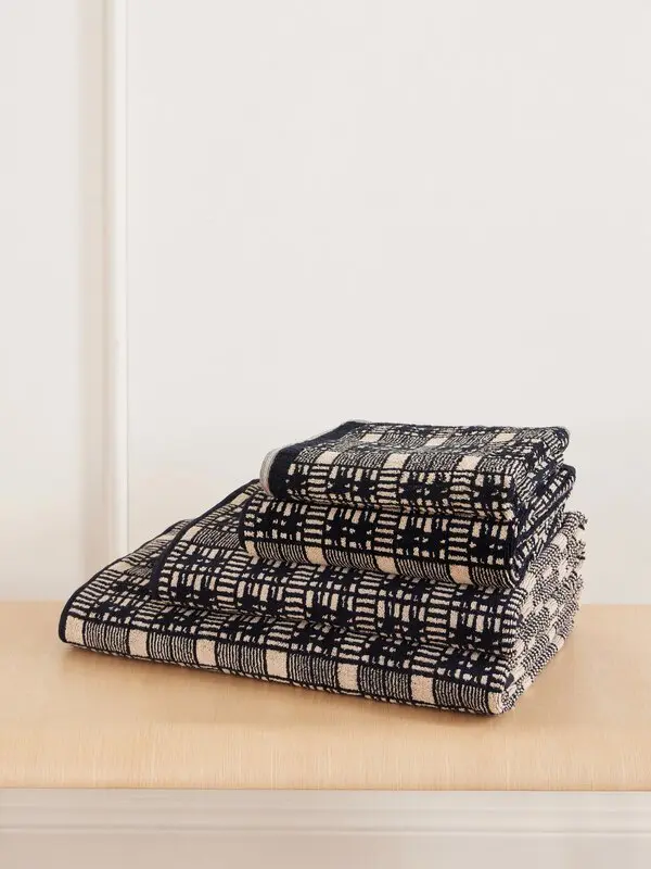 AUTUMN SONATA Alma Essential Set Of Four Organic Cotton-terry Towels - Blue