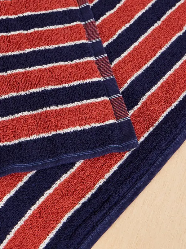 AUTUMN SONATA Helena Striped Organic Cotton-terry Beach Towel