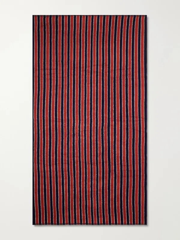 AUTUMN SONATA Helena Striped Organic Cotton-terry Beach Towel