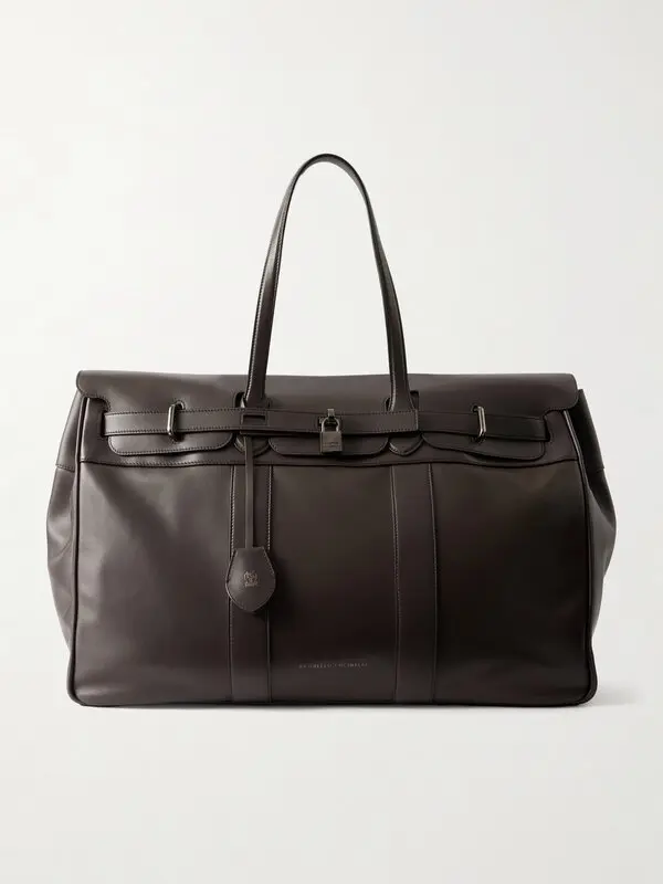 Brunello Cucinelli Leather Weekend Bag - Brown