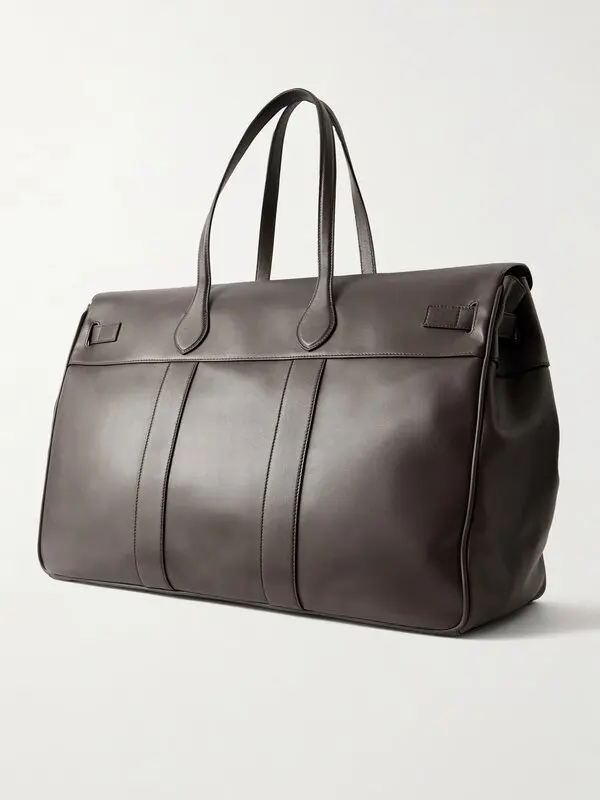 Brunello Cucinelli Leather Weekender Bag - Brown
