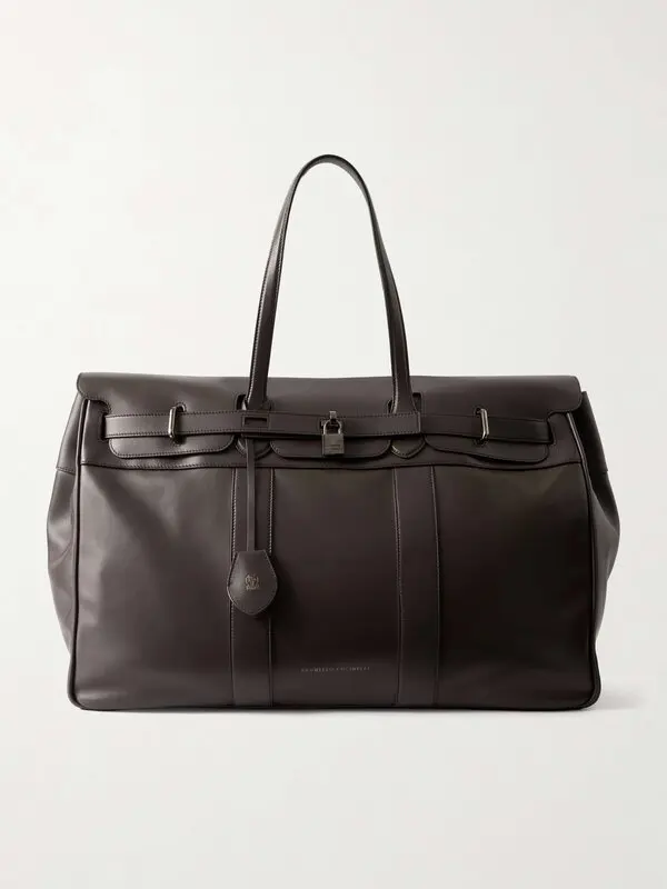 Brunello Cucinelli Leather Weekend Bag - Dark Brown