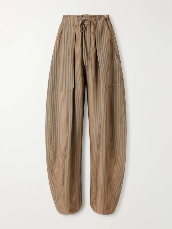 KALLMEYER Clemence Striped Twill Wide-leg Pants - Beige