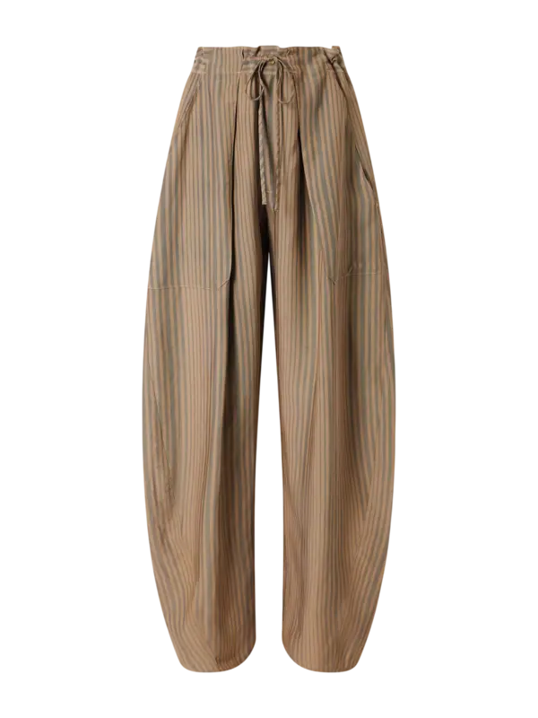 KALLMEYER Clemence Striped Twill Wide-leg Pants - Beige