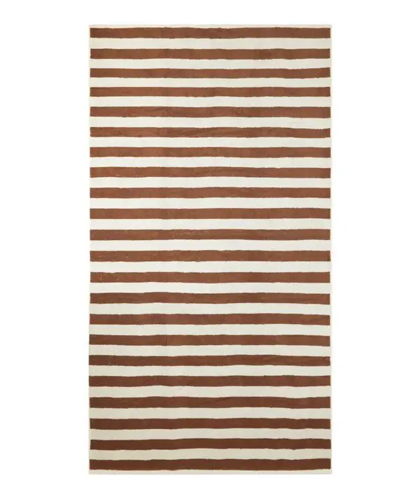 AUTUMN SONATA Maria Striped Organic Cotton-terry Beach Towel