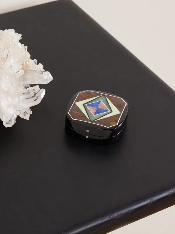 JIA JIA HOME Jia Jia Polished Stone And Crystal Intarsia Jewelry Box