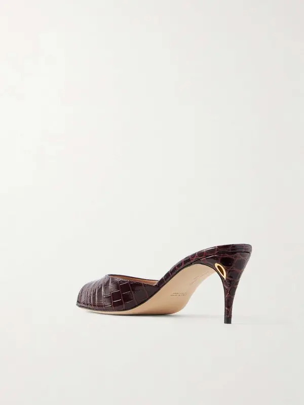 Jennifer Chamandi Guido 65 Croc-effect Leather Sandals