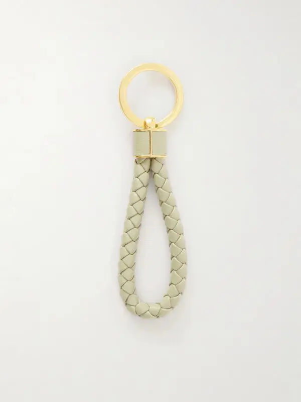 Bottega Veneta Braided Leather Keyring - Green