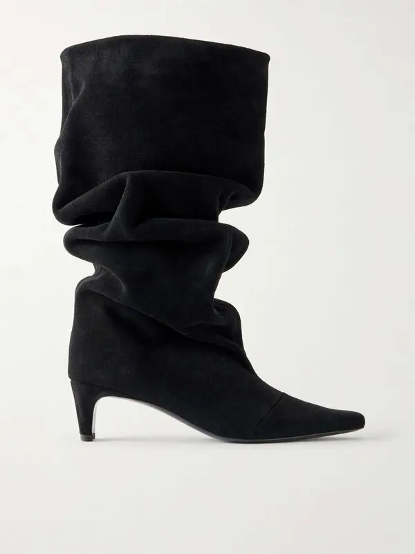 Staud Wally Suede Knee Boots - Black
