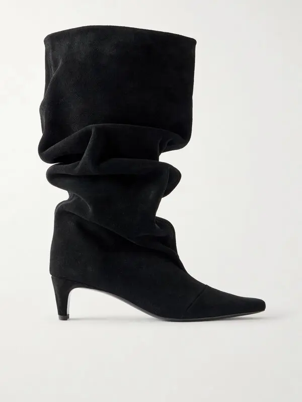 Staud Wally Suede Knee-high Boots - Black