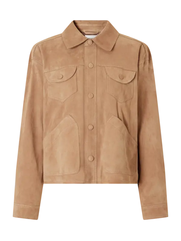 FRAME Utility Suede Jacket - Neutrals