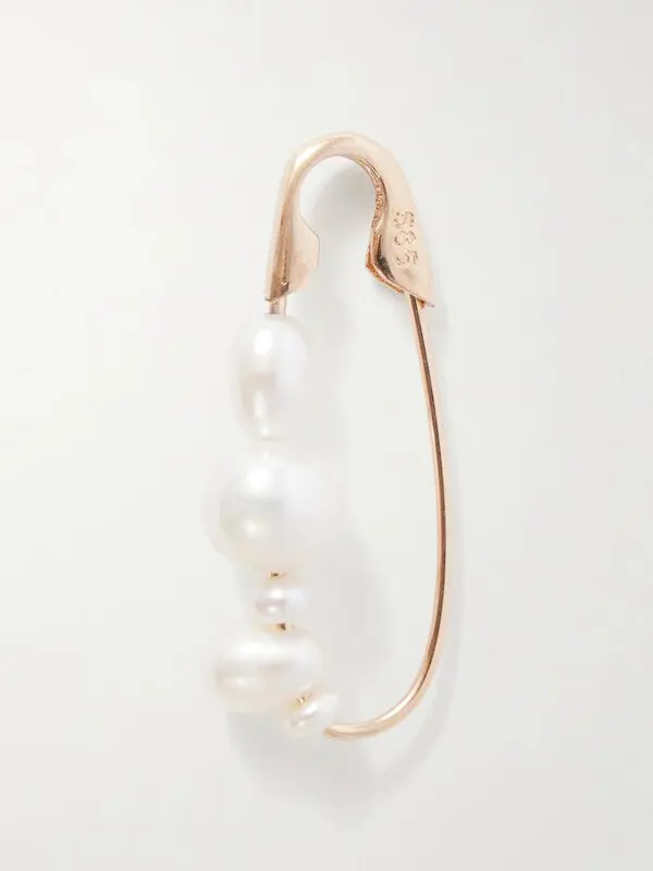 LOREN STEWART 14-karat Yellow And Pearl Earring - Gold