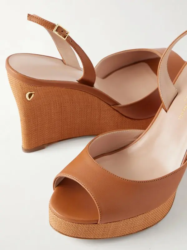 Jennifer Chamandi Nino Leather Wedge Sandals