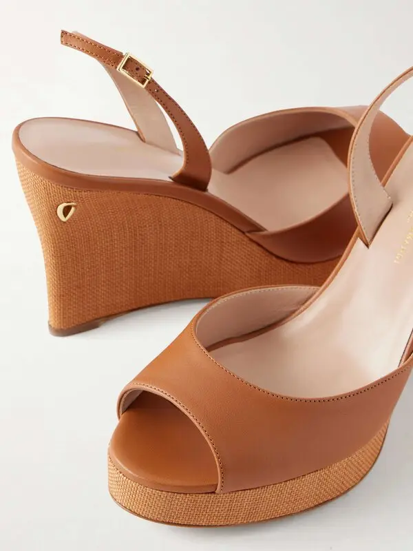 Jennifer Chamandi Nino 105 Leather Wedge Sandals
