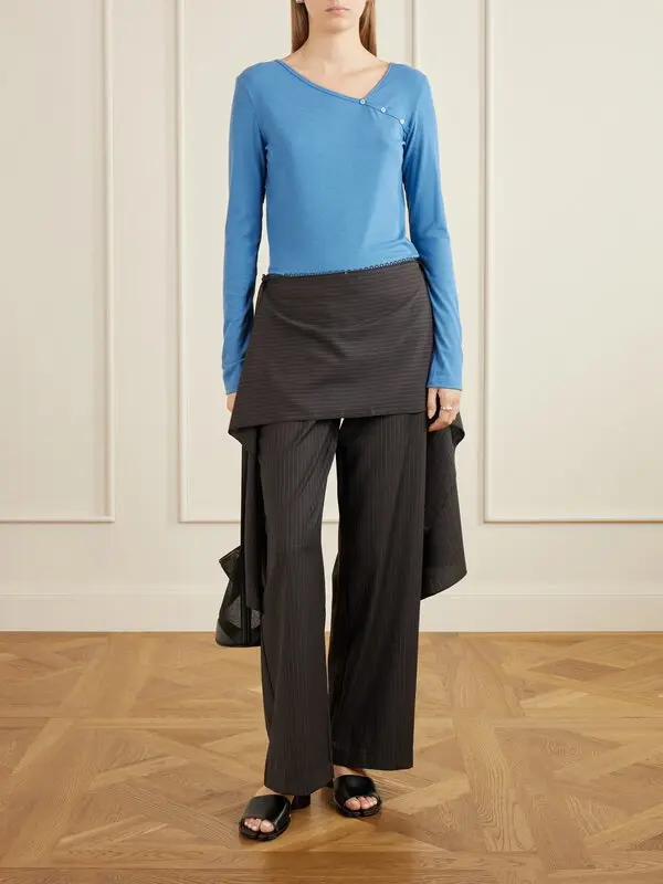 DEIJI STUDIOS Striped Wool Flared Pants